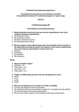 Proefwerk levensbeschouwing in historisch perspectief | PDF ...