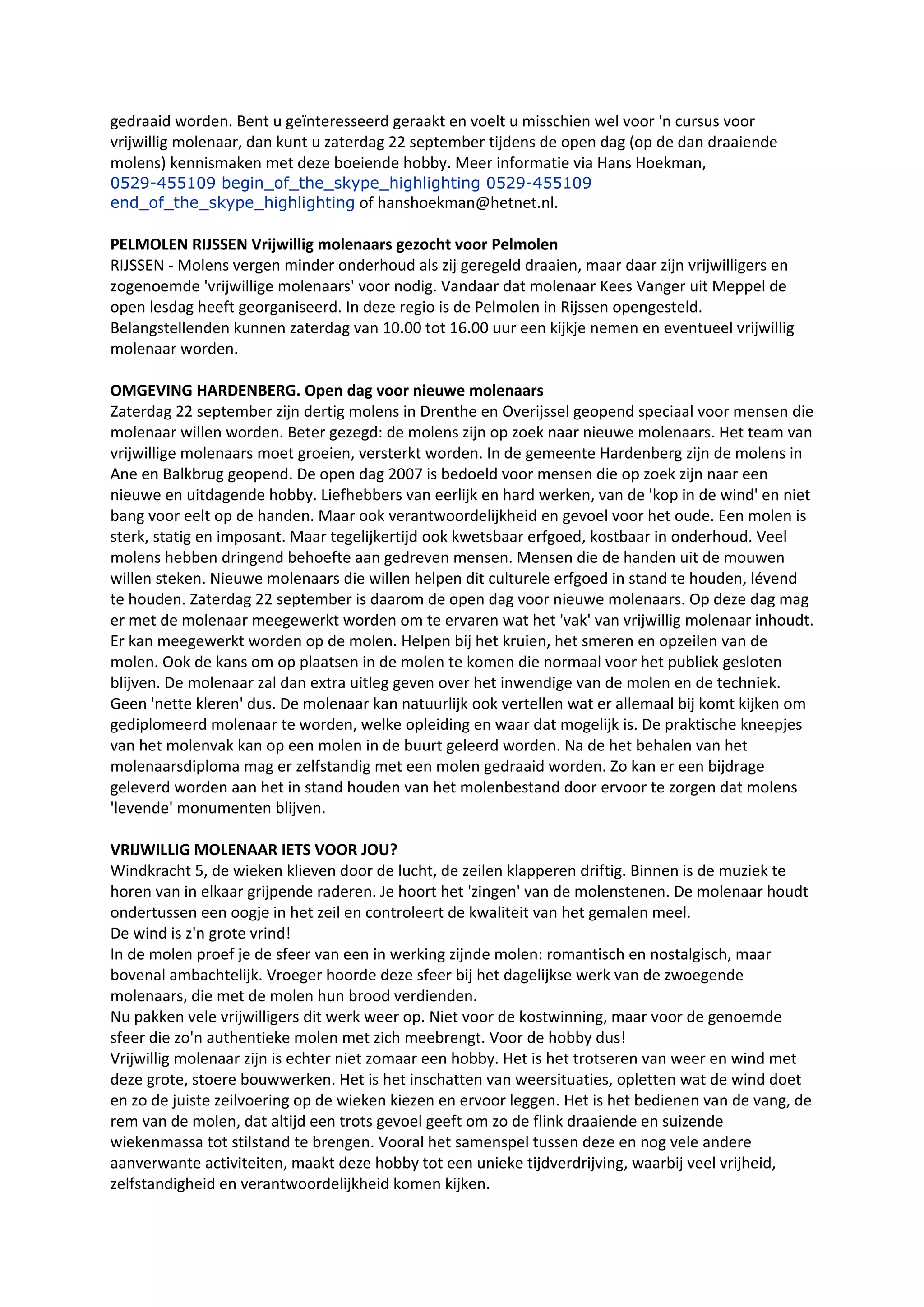 Voorbeeldteksten voor de krant | DOC