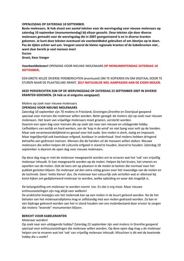 Voorbeeldteksten voor de krant | PDF