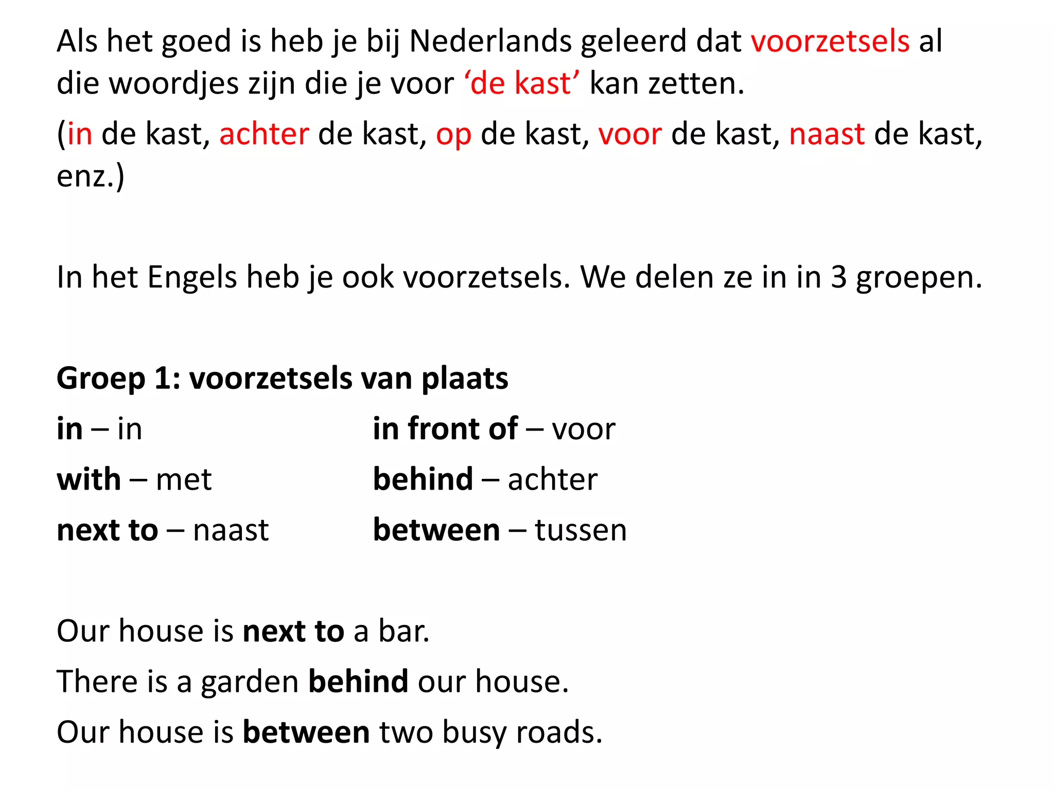 Voorzetsels | PPT