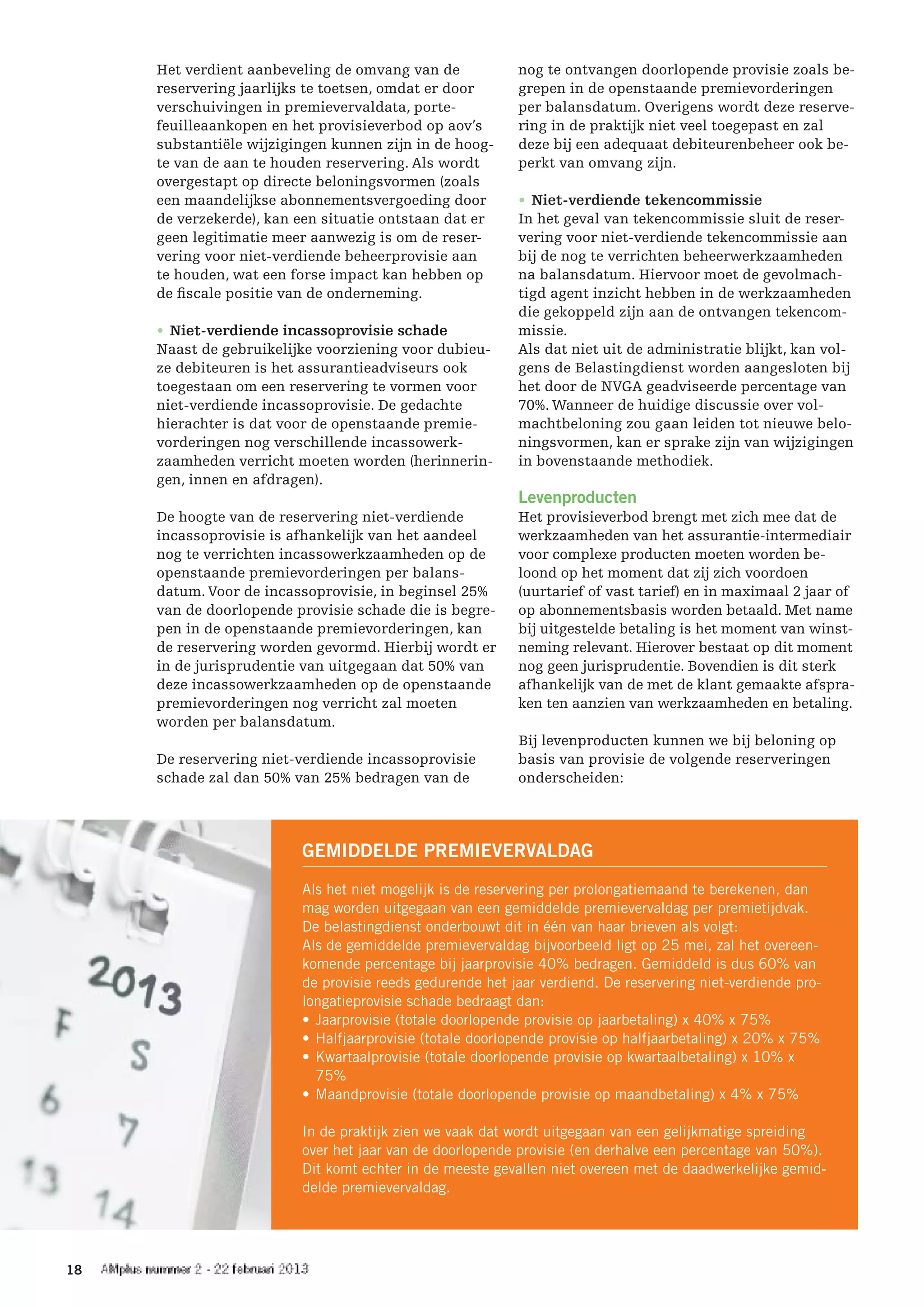 Voorzieningen voor niet verdiende provisie | PDF