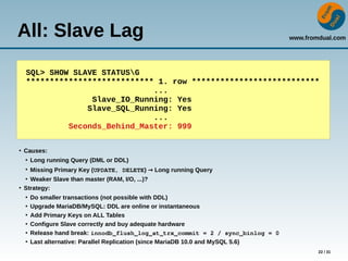 MariaDB / MySQL tripping hazard and how to get out again? | PPT
