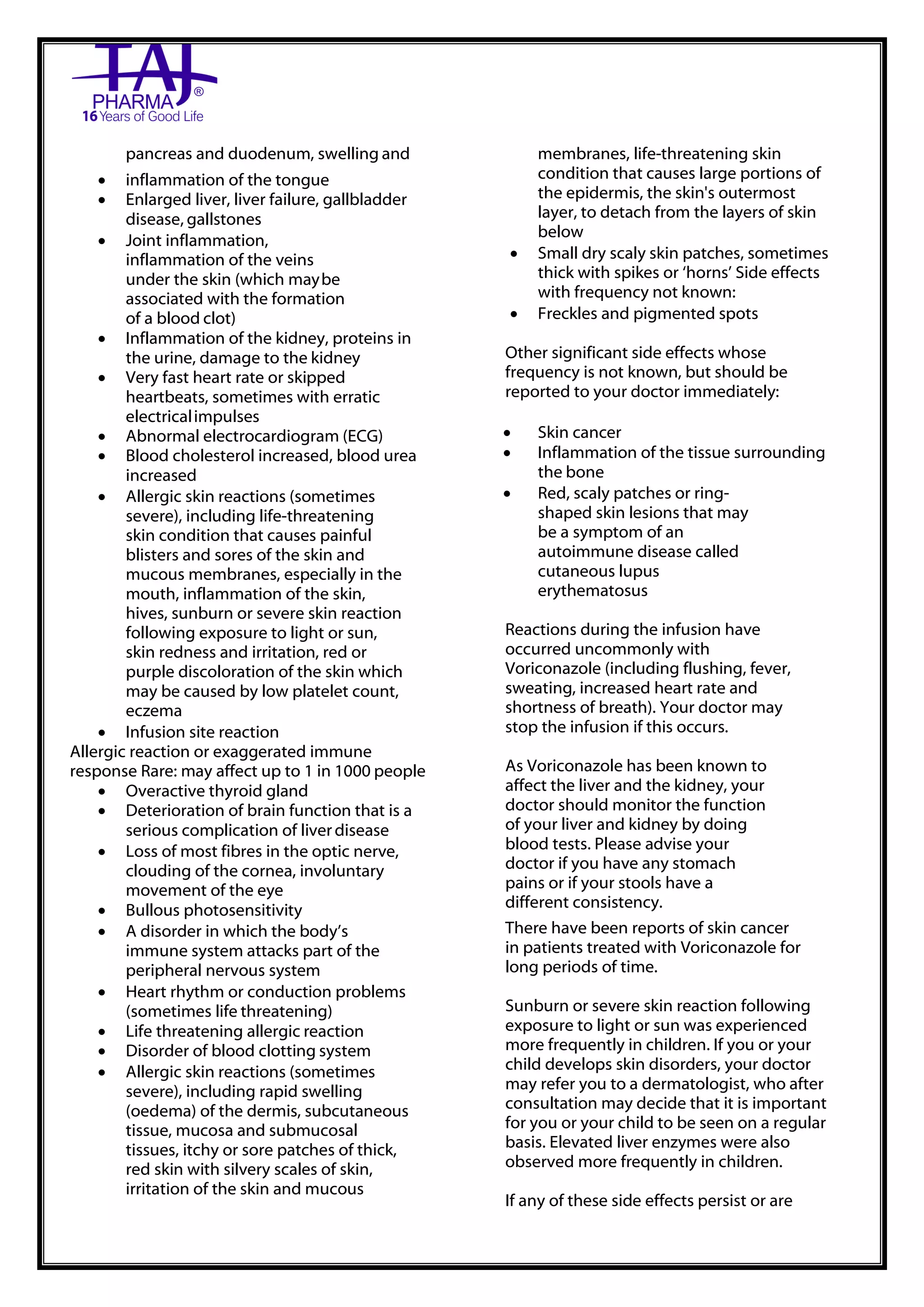 Voriconazole for Injection Taj Pharma PIL | PDF