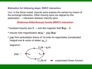 Theoretical picture: magnetic impurities, Zener model, mean-field ...