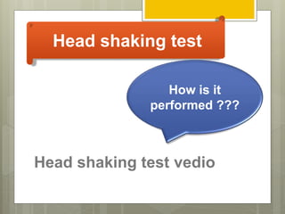 Vor tests and vertigo treatment | PPTX