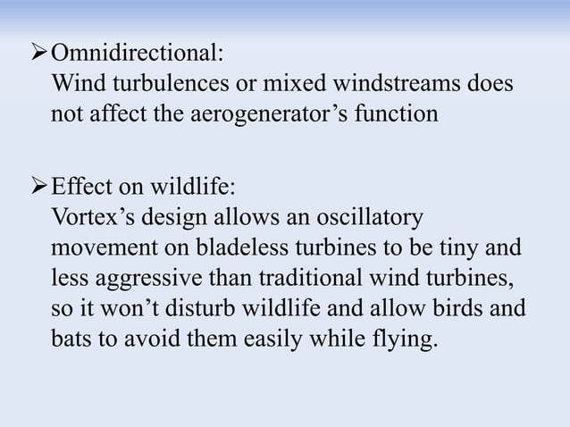 Vortex bladeless wind turbine | PPTX | Physics | Science