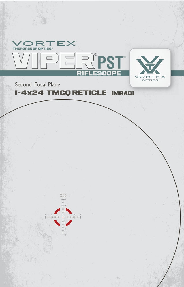 VORTEX VIPER PST 1-4x24 TMCQ MRAD Reticle Subtensions | Optics Trade | PDF