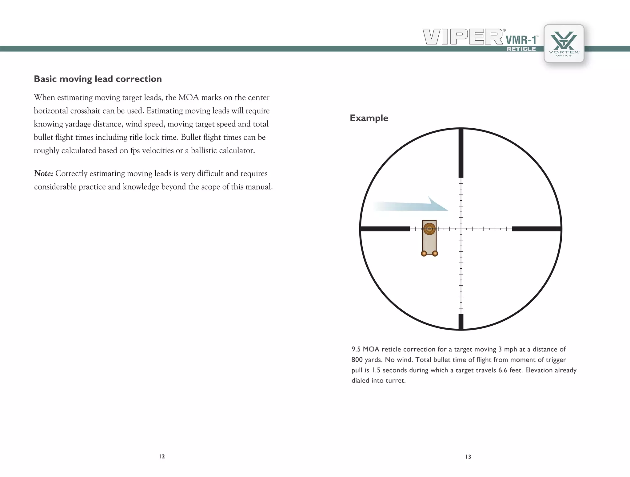 VORTEX VIPER VMR-1 MOA Reticle Subtensions | Optics Trade | PDF