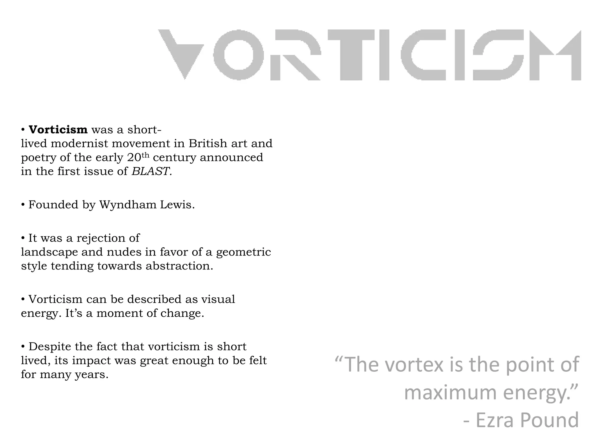 Vorticism | PPTX