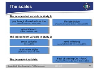 Explaining the FoMO-phenomenon - Presentation at GOR 2017 | PDF