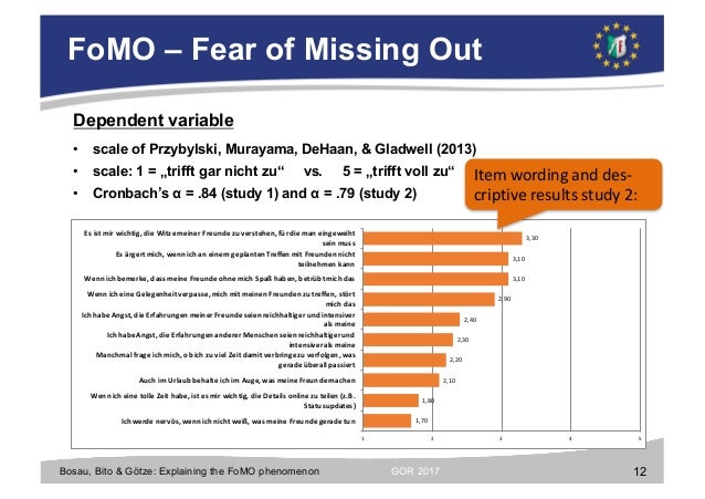 Explaining the FoMO-phenomenon - Presentation at GOR 2017