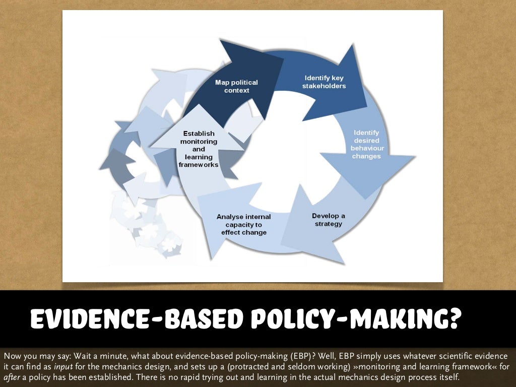 evidence-based policy-making? Now you may