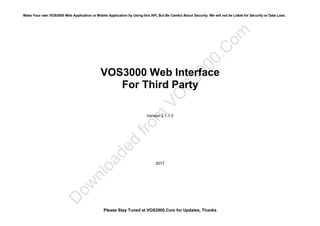 Vos3000 web interface_developing_manual(vos3000.com) | PPT