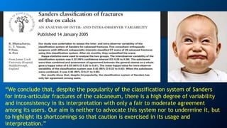 Calcaneum fracture- pathoanatomy & various fracture pattern | PPTX