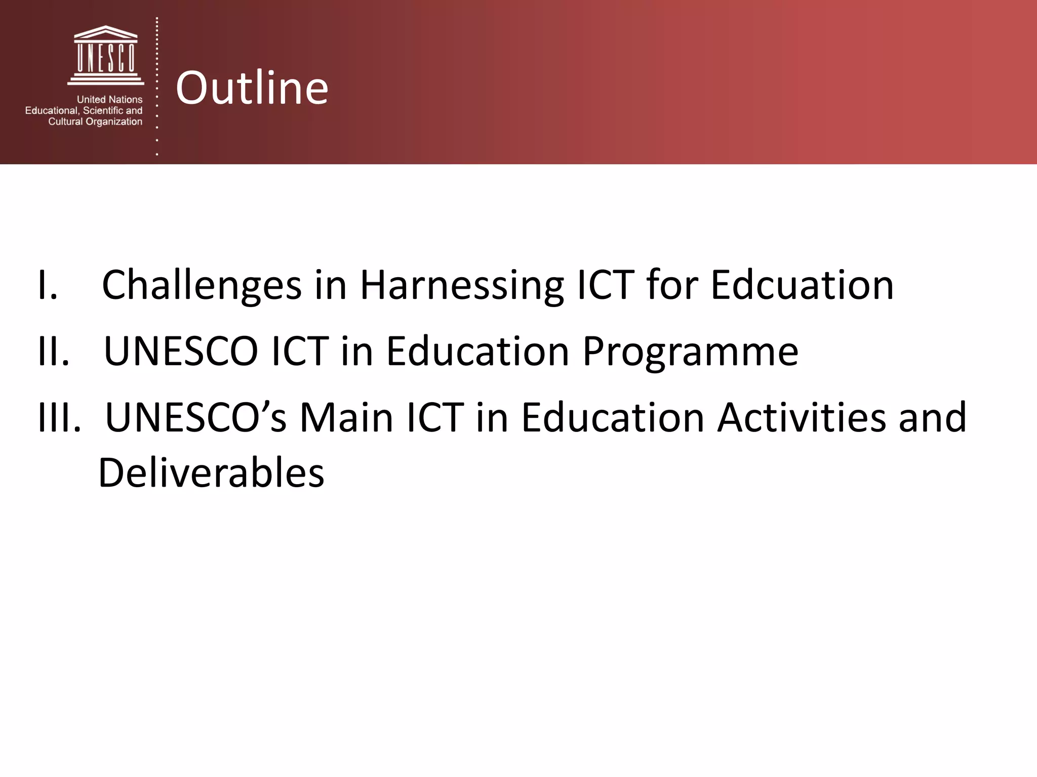 Unesco - ICT in education programme | PDF