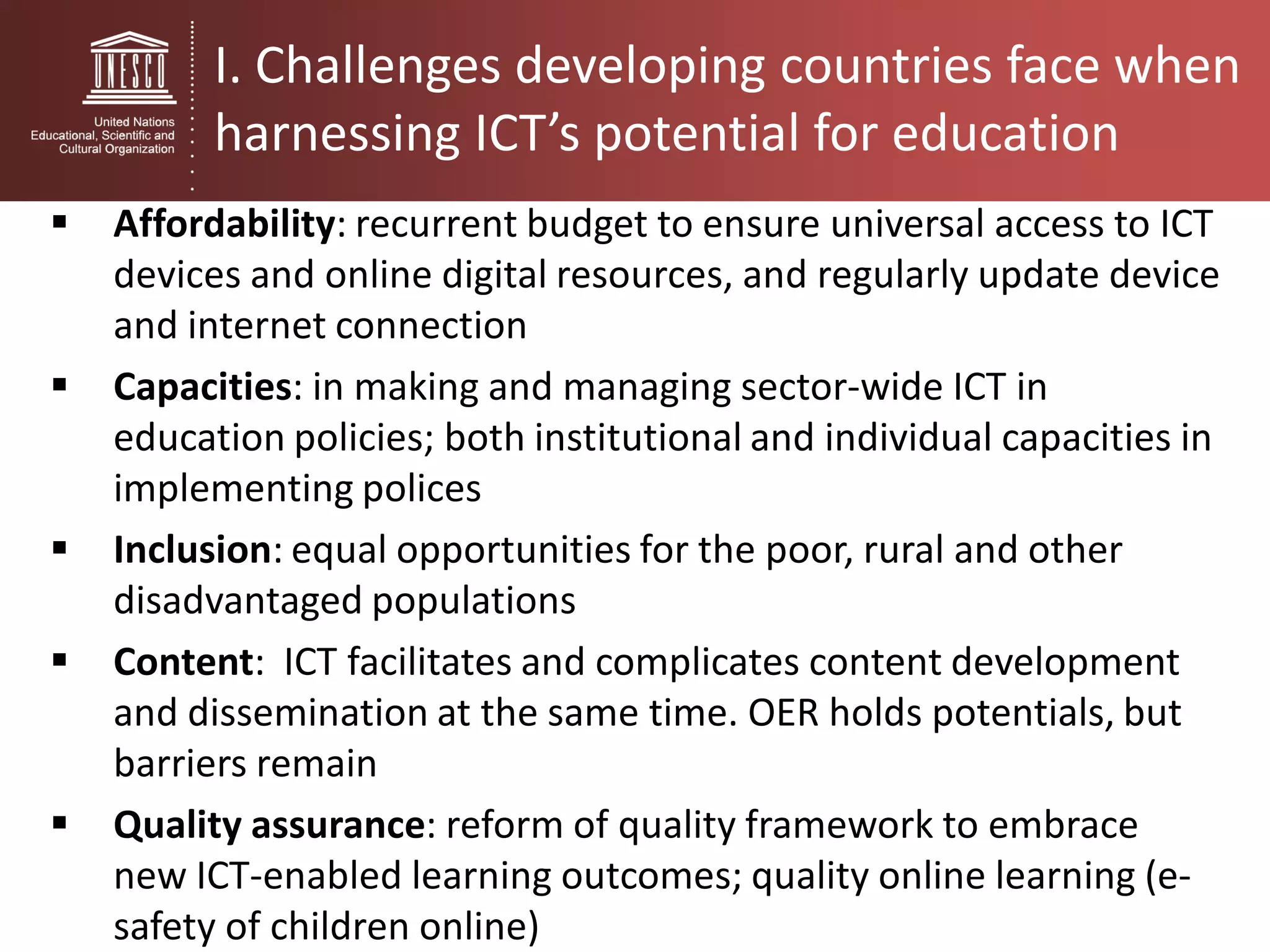 Unesco - ICT in education programme | PDF