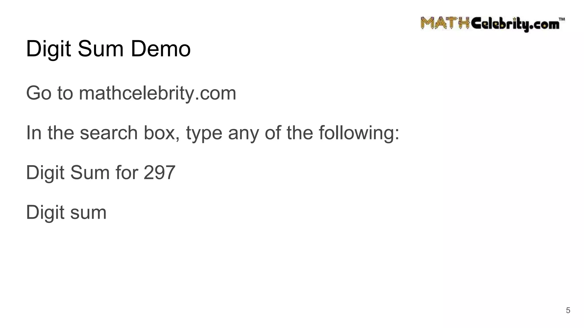 Digit sum method | PPT