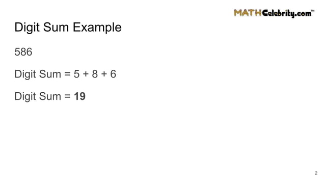 Digit sum method | PPT