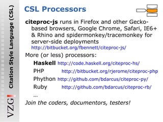 Quick introduction to the Citation Style Language (CSL) | ODP