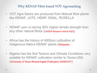 Vot agrosack from kenaf fibre presentation | PPTX