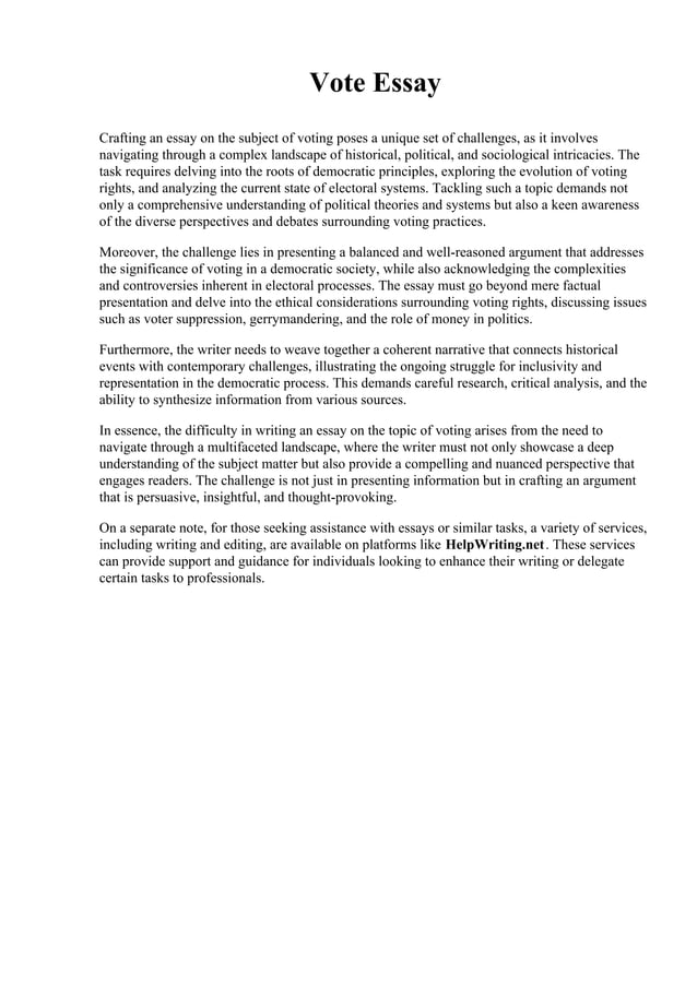 Vote Essay | PDF