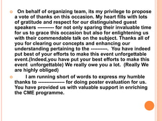 Vote of thanks | PPTX