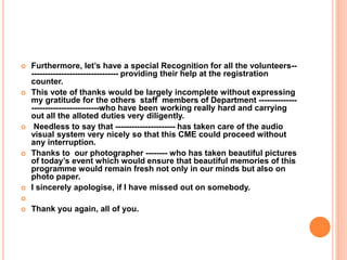 Vote of thanks | PPTX