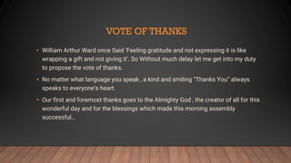 Vote of thanks | PDF