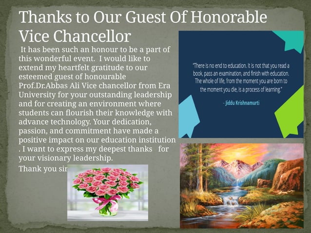 Vote of thanks 8.10.24 PPT for national level CNE program | PPTX | Events