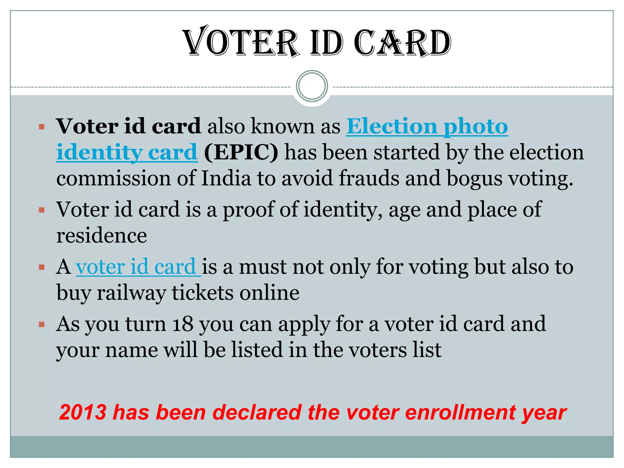 Voter id card india | PPTX