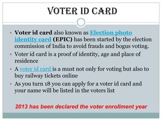 Voter id card india | PPTX