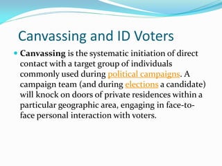 Voter id targeting and election integrity | PPT