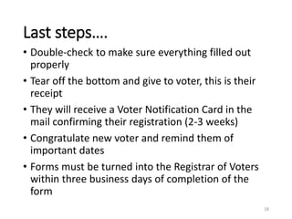 Voter Registration Training | PPTX