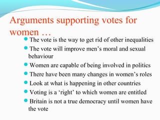 Votes for women | PPT