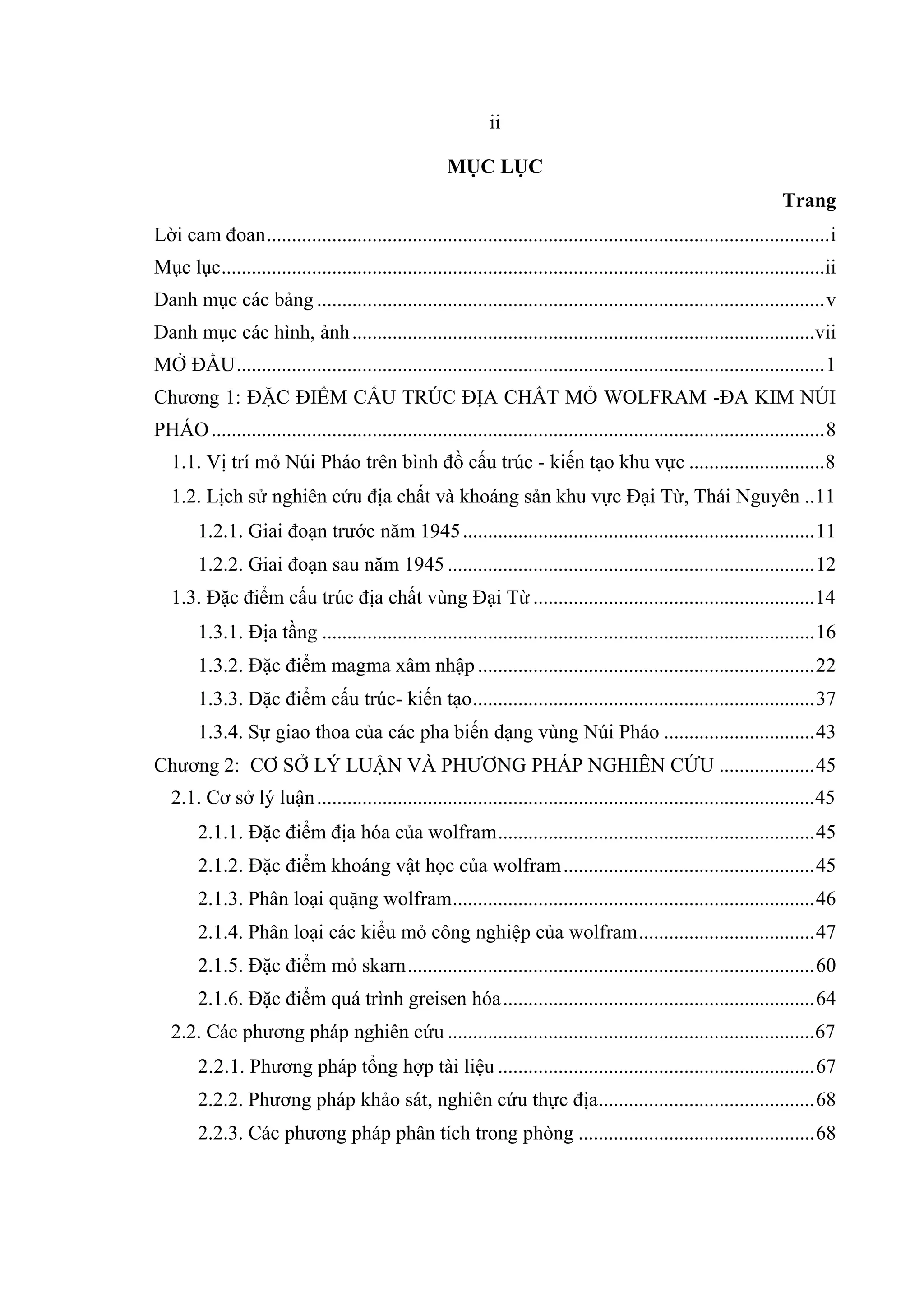 Luận án: Đặc điểm quặng hóa wolfram-đa kim mỏ Núi Pháo, HAY | PDF