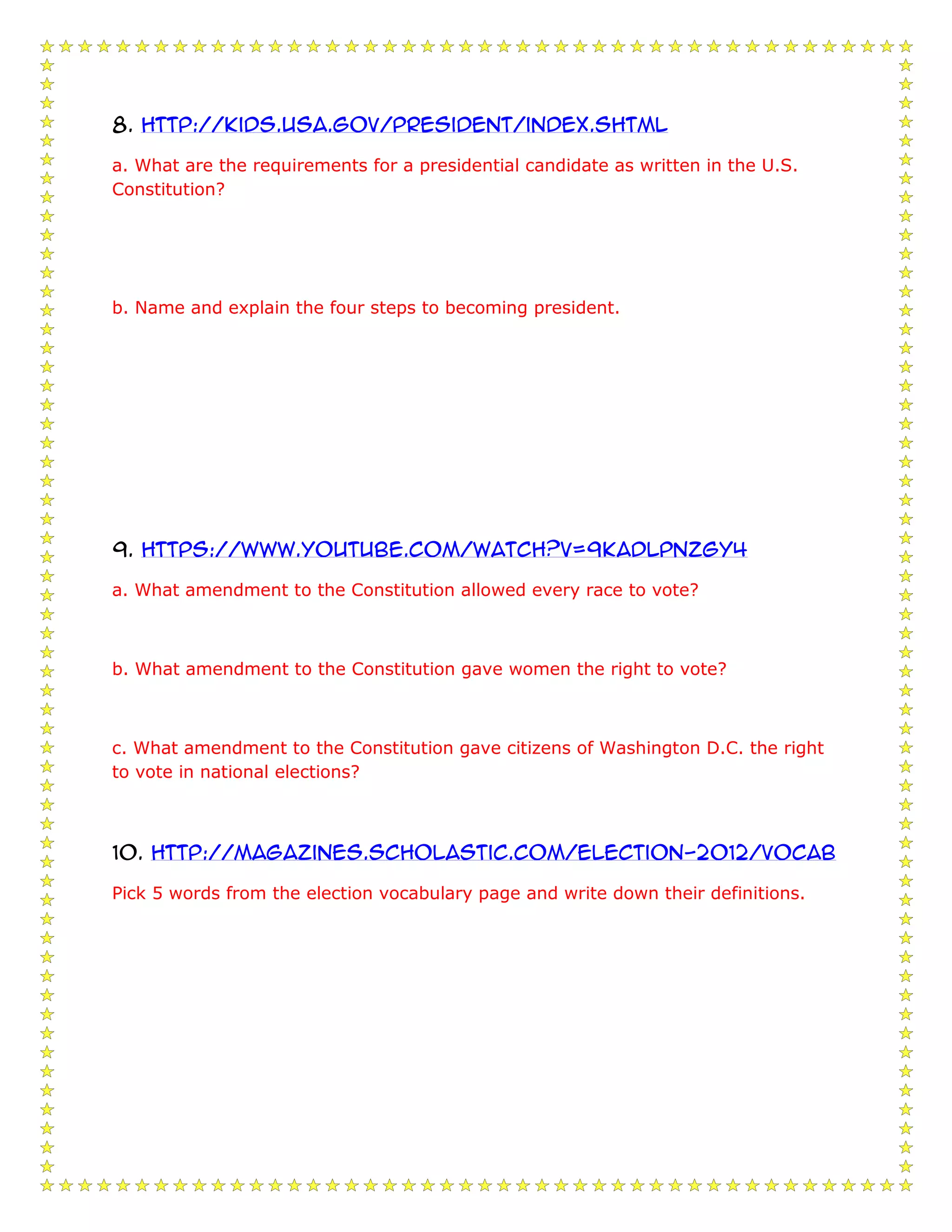 Voting & election webquest | PDF