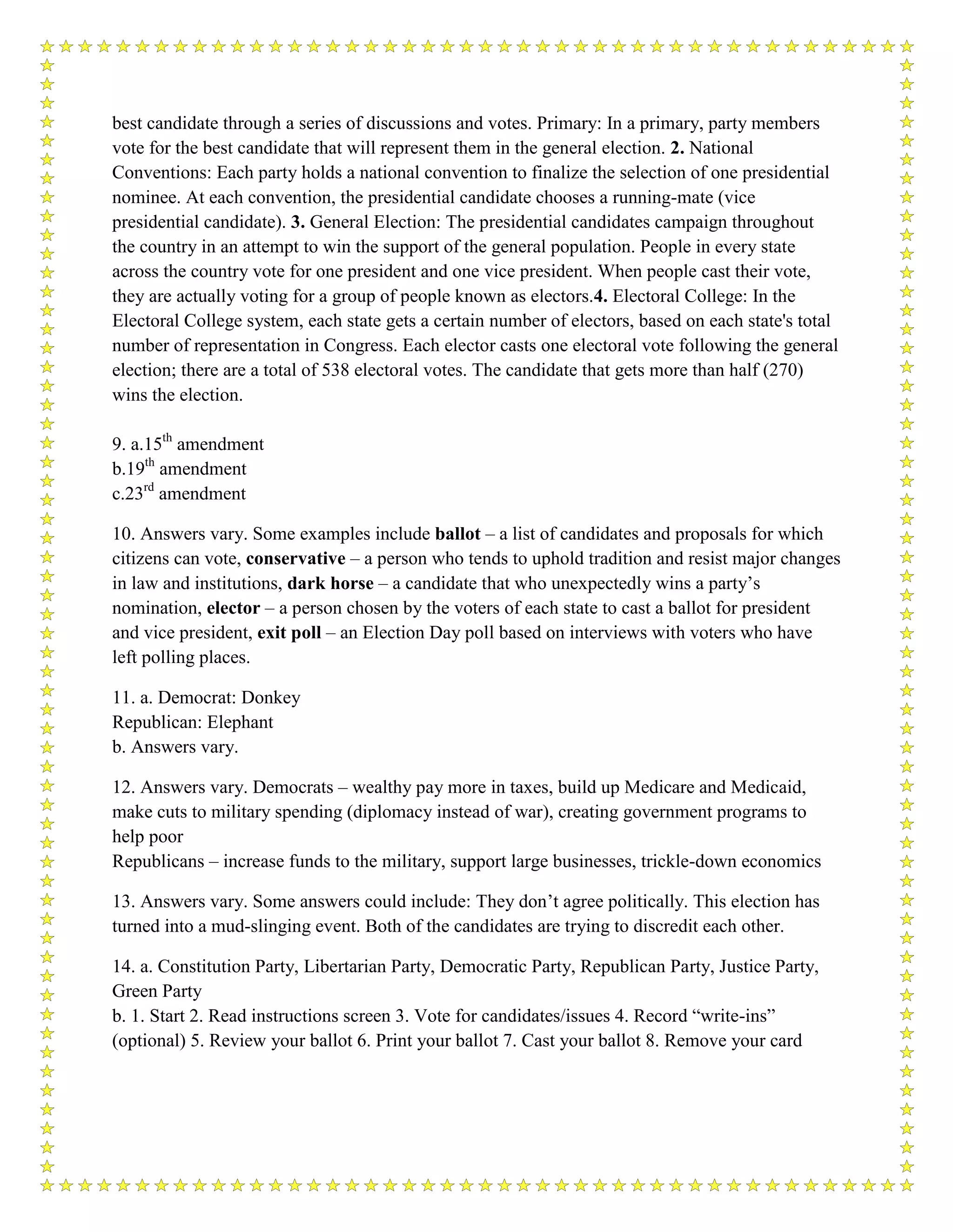 Voting & election webquest | PDF