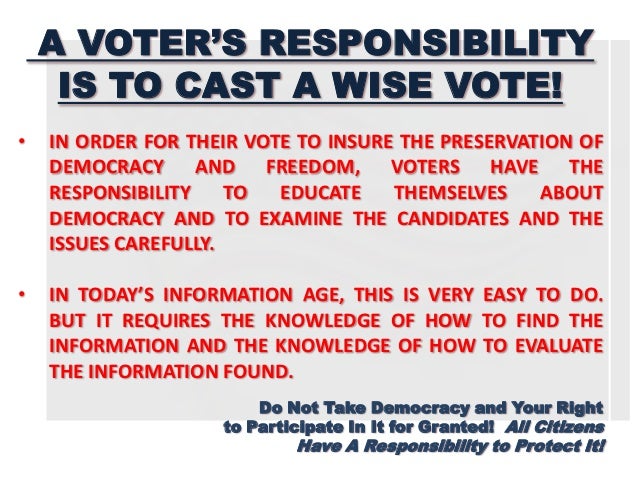 Voting Your Right Your Responsibility