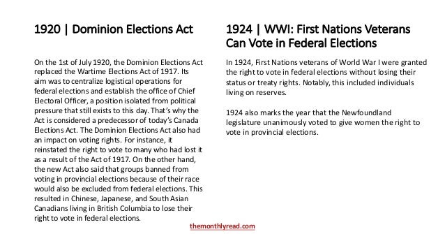 A History of Voting Rights in Canada | PDF