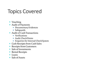 vouching in Auditing for B. Com. Students | PPT