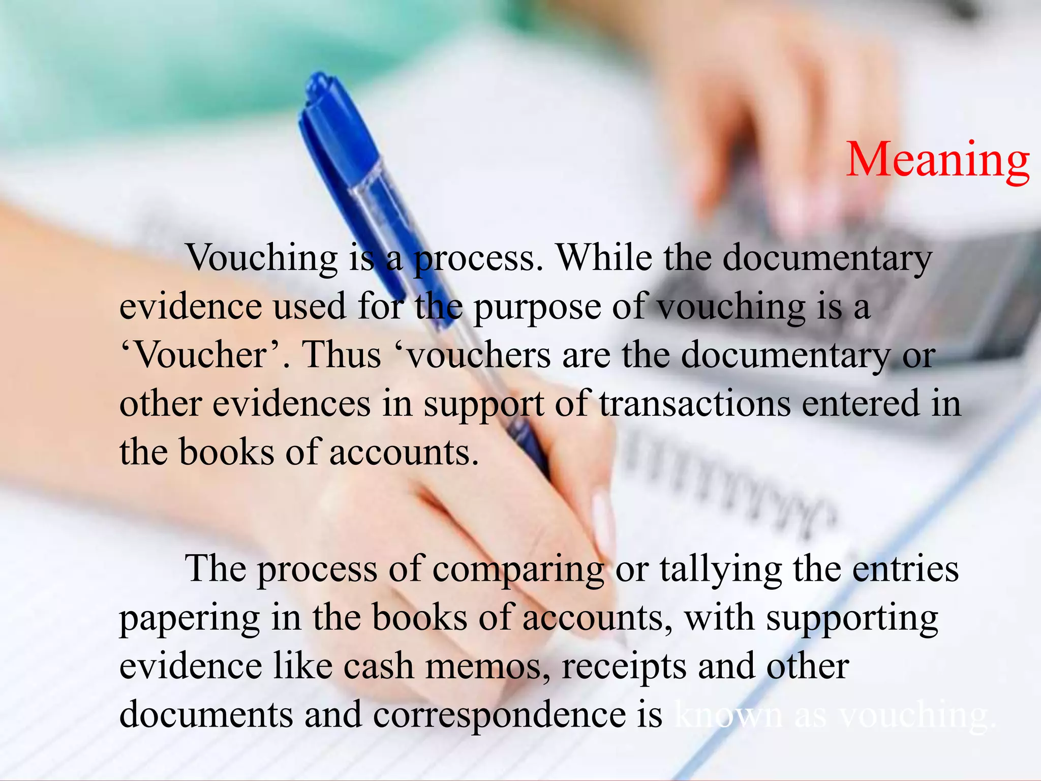 Vouching of cash transactions | PPTX