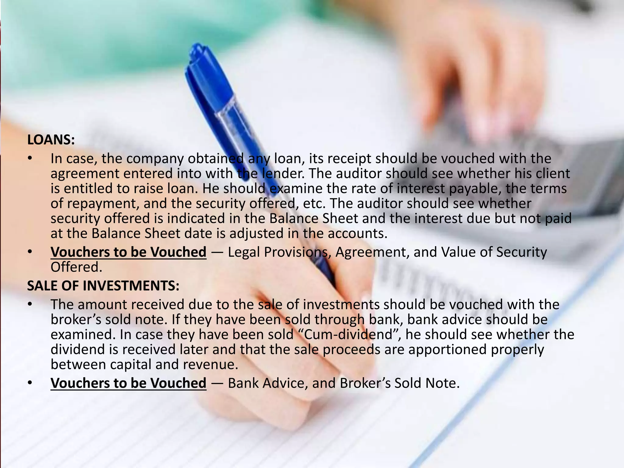 Vouching of cash transactions | PPTX