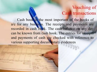 Vouching of cash transactions | PPTX