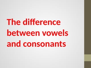 VOWEL SOUNDS V.S. CONSONANT SOUNDS. pptx | PPT