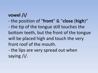 Vowel Diagram (Teaching ESL) | PPT