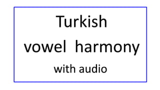Turkish vowel harmony | PDF