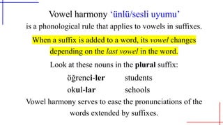 Turkish vowel harmony | PDF
