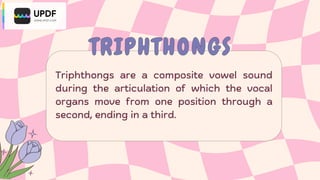 Vowels, Diphthongs, and Triphthongs Presentation | PDF