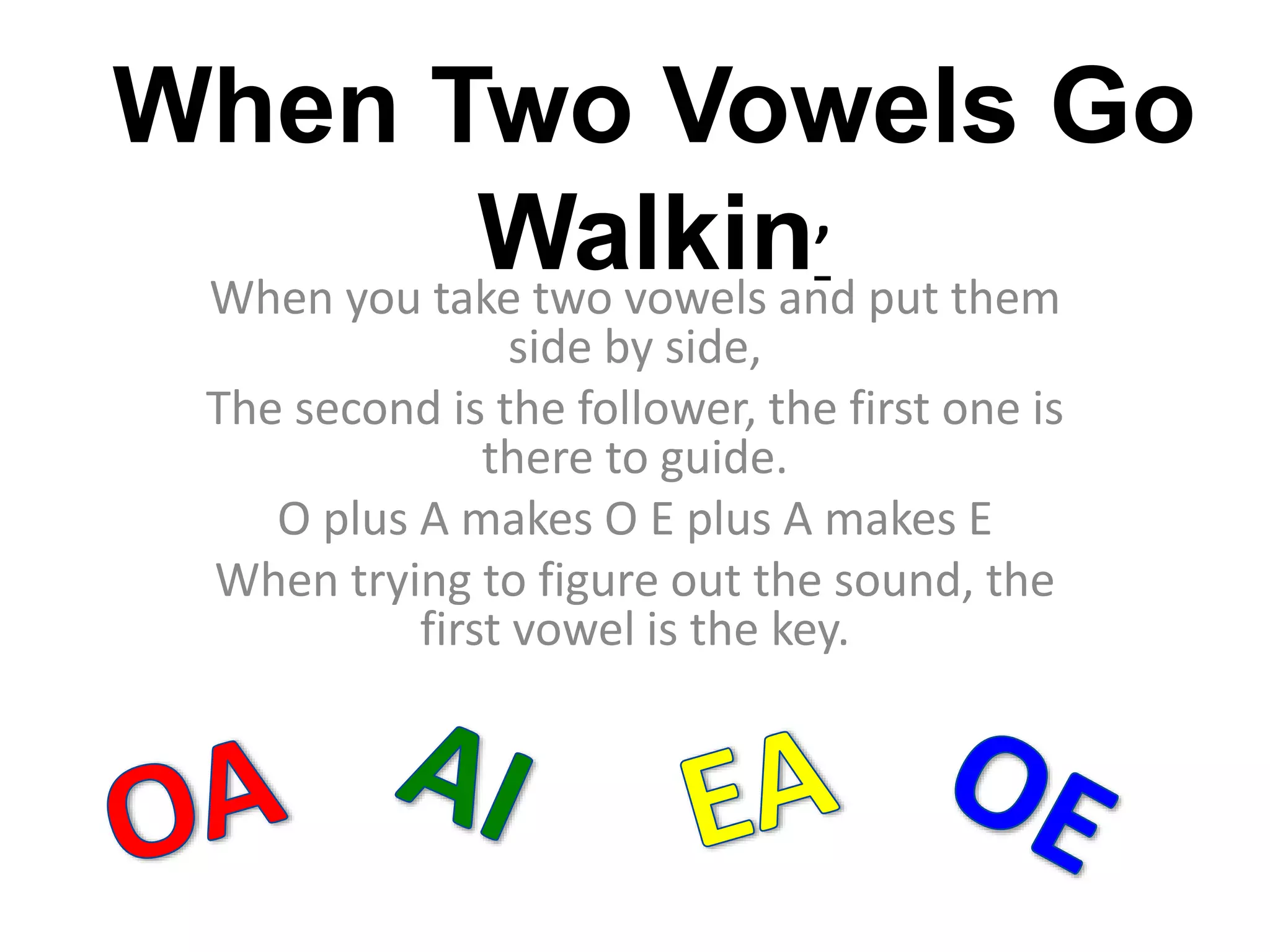 Vowels walking | PPTX