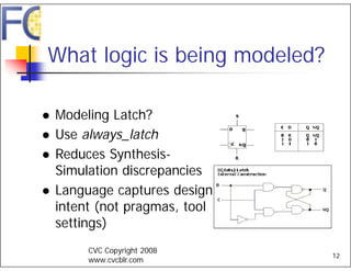 Upgrading to SystemVerilog for FPGA Designs - FPGA Camp Bangalore, 2010 ...